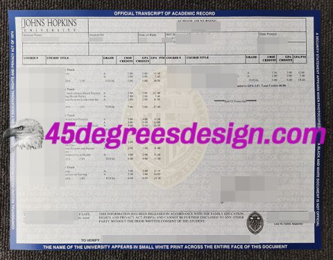 Johns Hopkins University transcript sample, buy fake transcript from ...