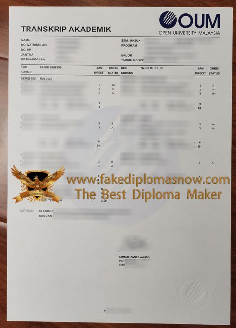 How to Amend Your Open University Malaysia Transcript, Buy fake OUM ...
