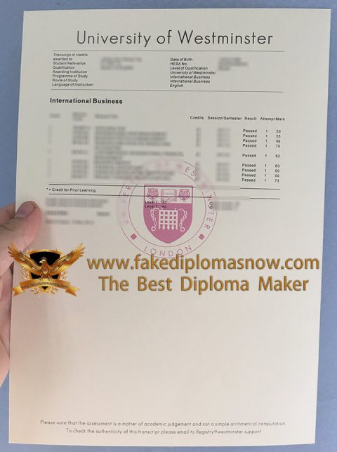 How to copy University of Westminster transcript in the UK