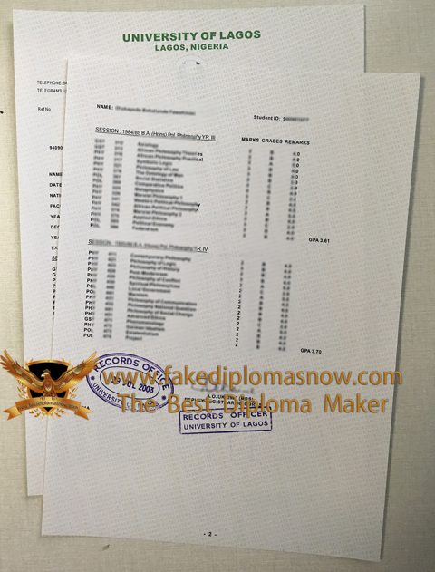Order a fake University of Lagos transcript, buy a fake diploma