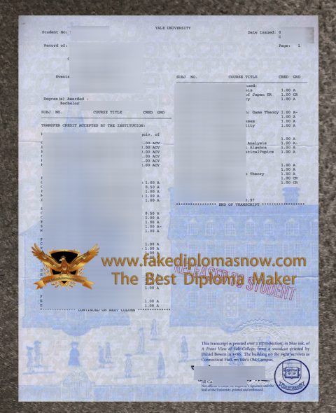 How to get a Yale University official transcript online?