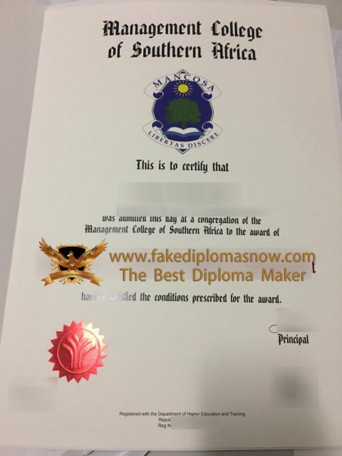 Get a MANCOSA diploma, Buy a Management College of Southern Africa degree