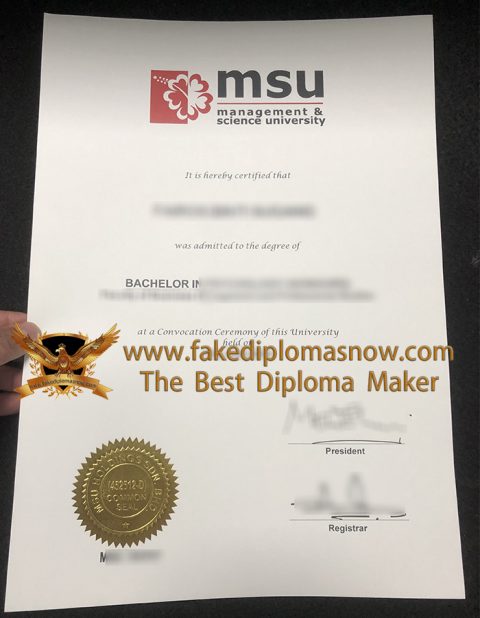 Order a MSU degree, realistic Management & Science University diploma certificate