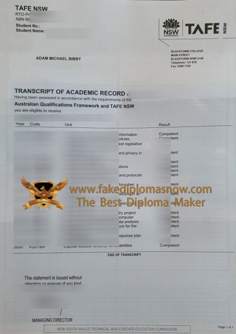 How to get a TAFE NSW transcript of academic record