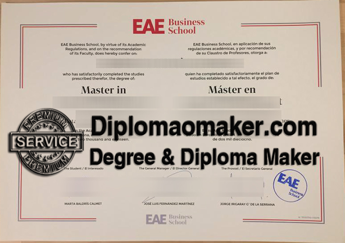 Can I get a fake EAE Business School diploma online?