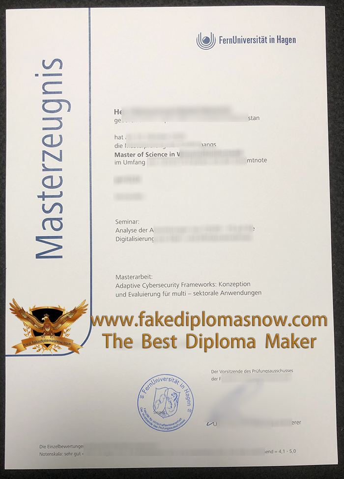 How to get a Fernuniversität in Hagen Master zeugnis in Germany?