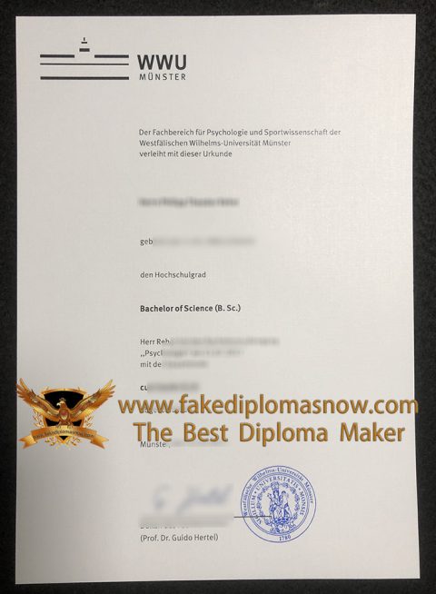 Order a Universität Münster Urkunde, Buy a WWU Münster BSc Degree in Germany