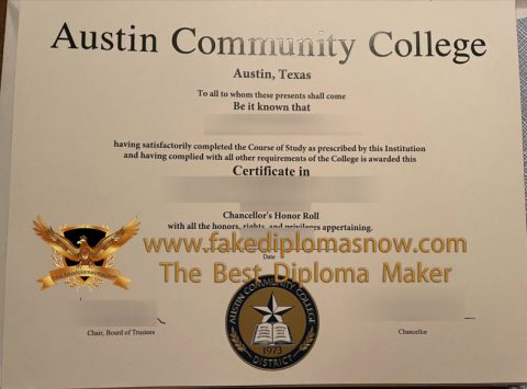 Buy an Austin Community College diploma certificate in the United States