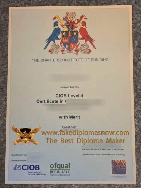 Where can I order a CIOB Level 4 Certificate?